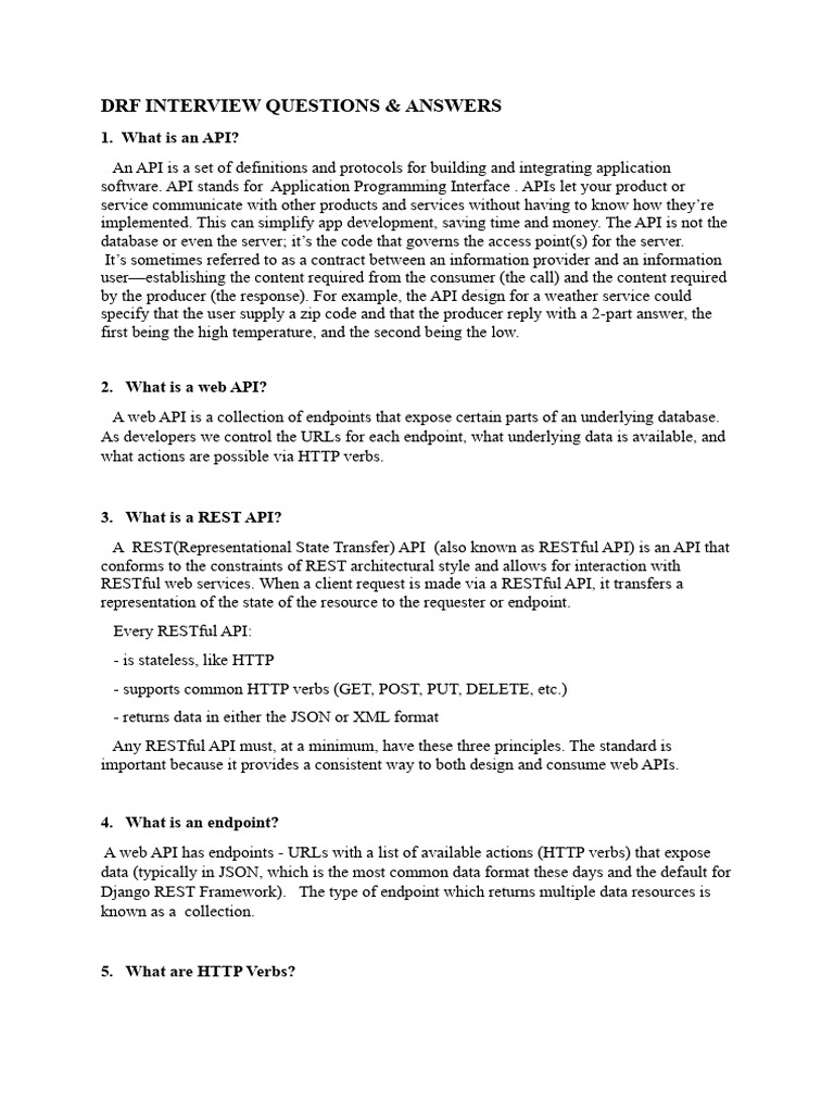 DRF Interview Questions | PDF | Representational State Transfer | Http Cookie