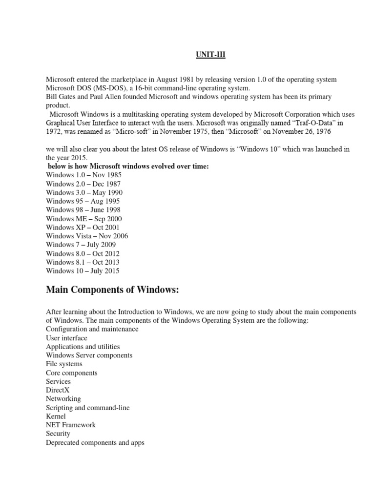 Unit 3 Pdf Menu Computing Window Computing