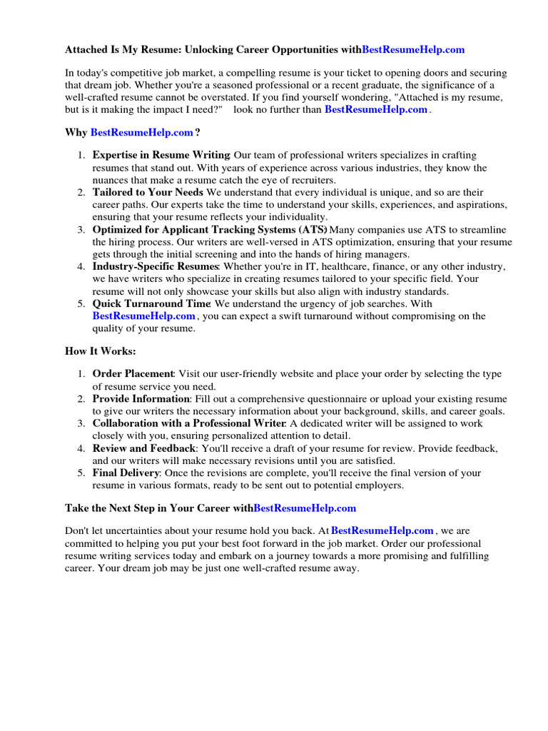 Attached Is My Resume | PDF | Résumé | Recruitment