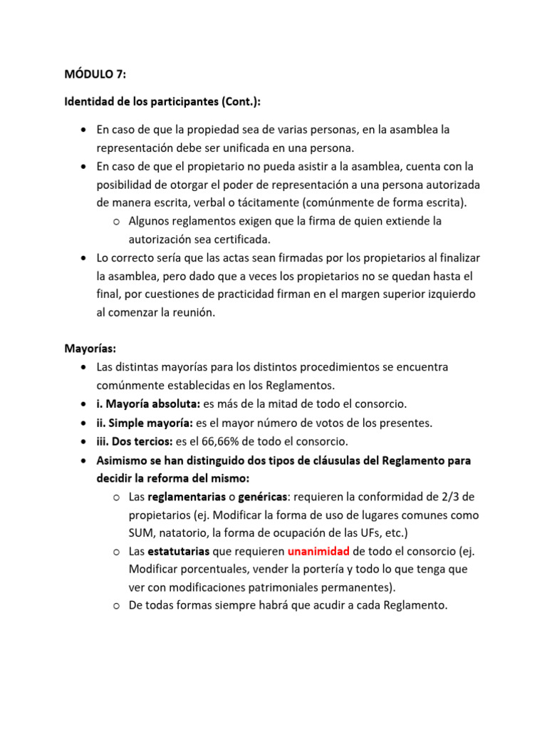 MÓDULO 7 | PDF | Quórum | Gobierno