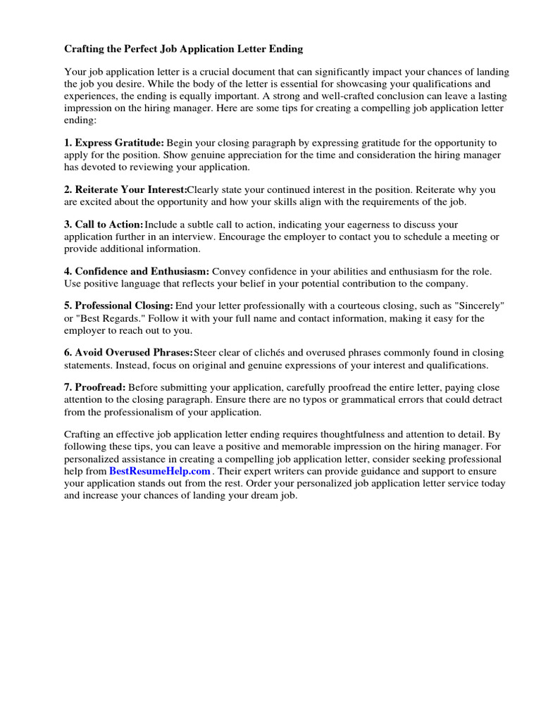 How to End a Job Application Letter | PDF | Résumé | Http Cookie