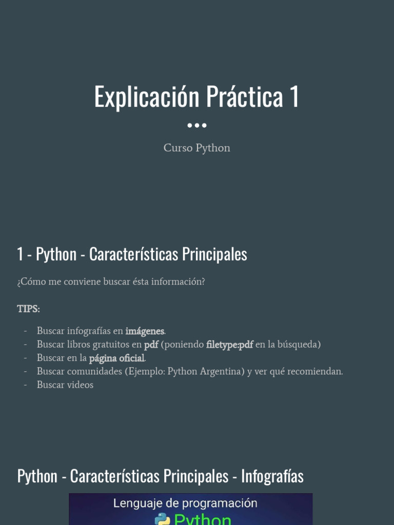 Curso Python - Explicación Práctica 1 | Descargar gratis PDF | Python ... Curso Python - Explicación Práctica 1 | Descargar gratis PDF | Python ...