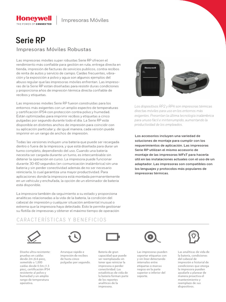 Especificaciones Data - Sheet-RP4 | PDF | Impresora (Computación) | Informática