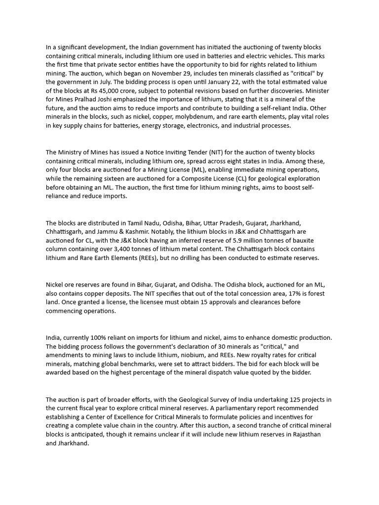 Mining | PDF | Mining | Lithium