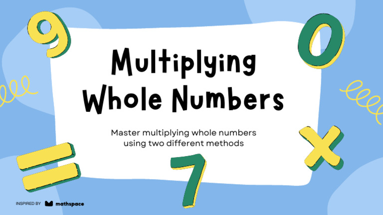 Multiplying Whole Numbers Education Presentation in Blue White Yellow ...