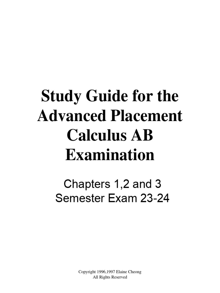 AP Calc Semester Exam Study Guide | PDF | Trigonometric Functions ...