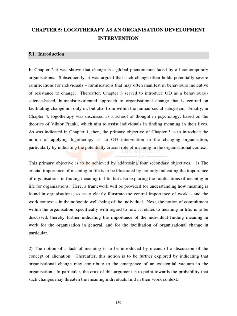 06 CH 5 - Logotherapy As OD (Logo-OD) | PDF | Goal | Self Actualization