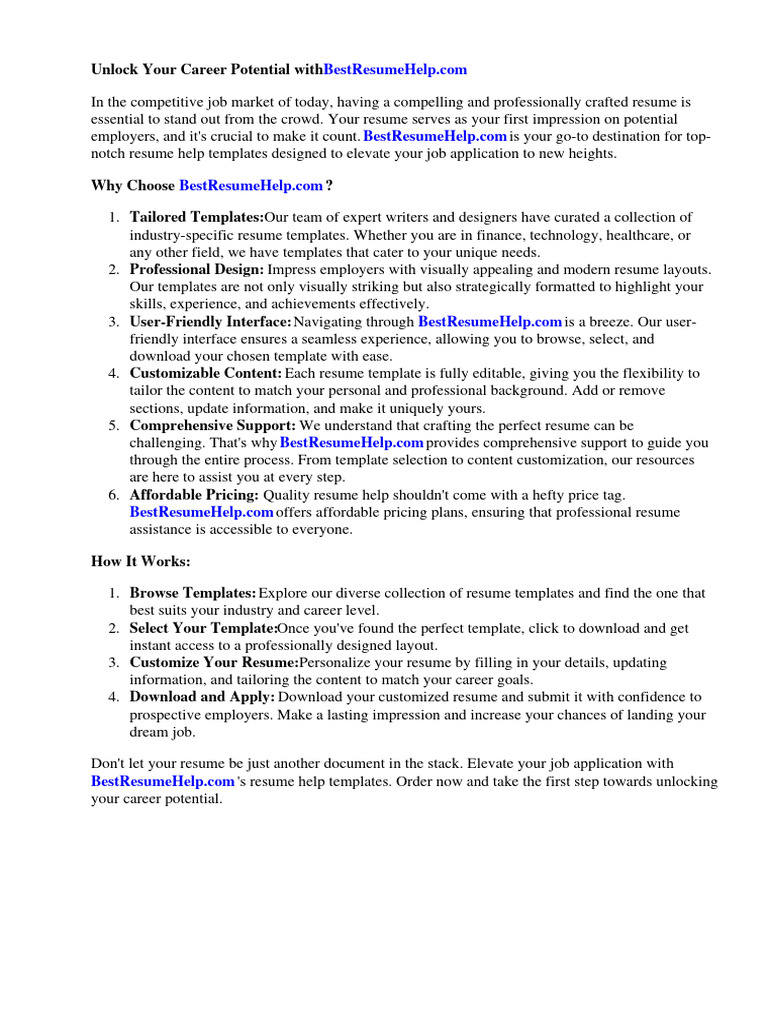 Resume Help Templates | PDF | Résumé
