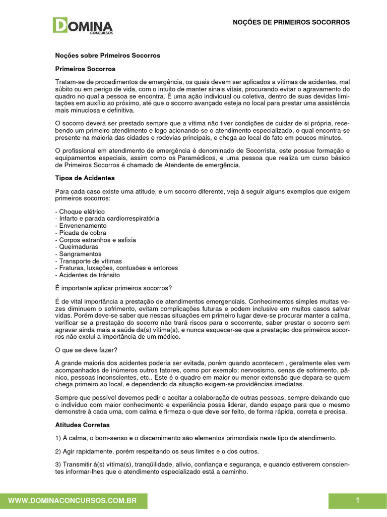 17 No Äes de Primeiros Socorros | PDF | Primeiros socorros | Queimadura