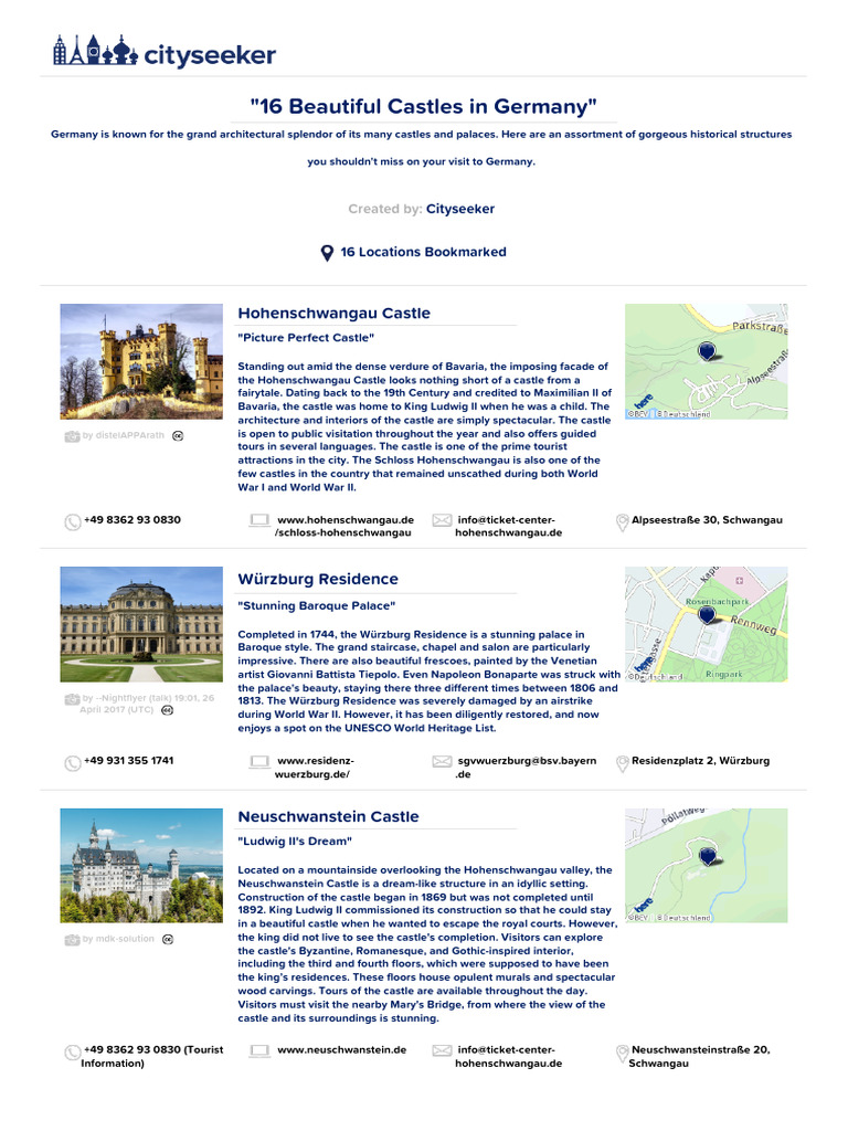 16 Must-See Castles in Germany | PDF