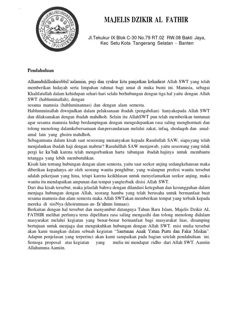MAJELIS DZIKIR AL FATHIR 2024 Salinan | PDF