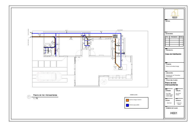 H001-Plano de Inst. Hidrosanitarias | PDF