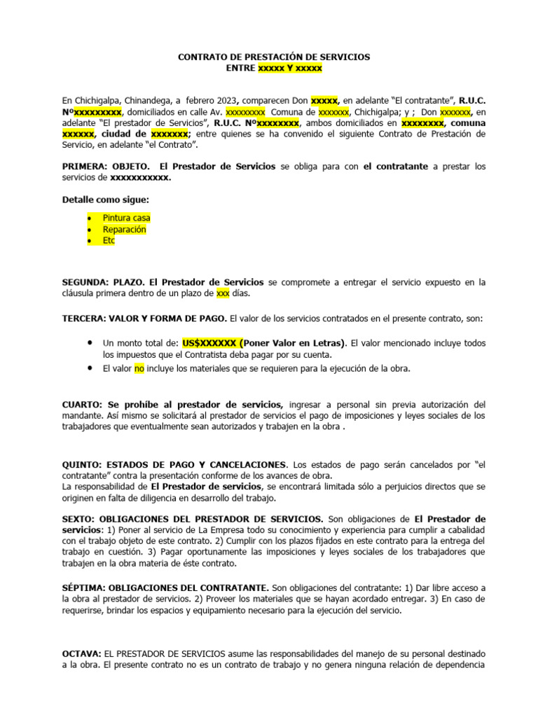 Modelo de Contrato Por Obras Menores | PDF