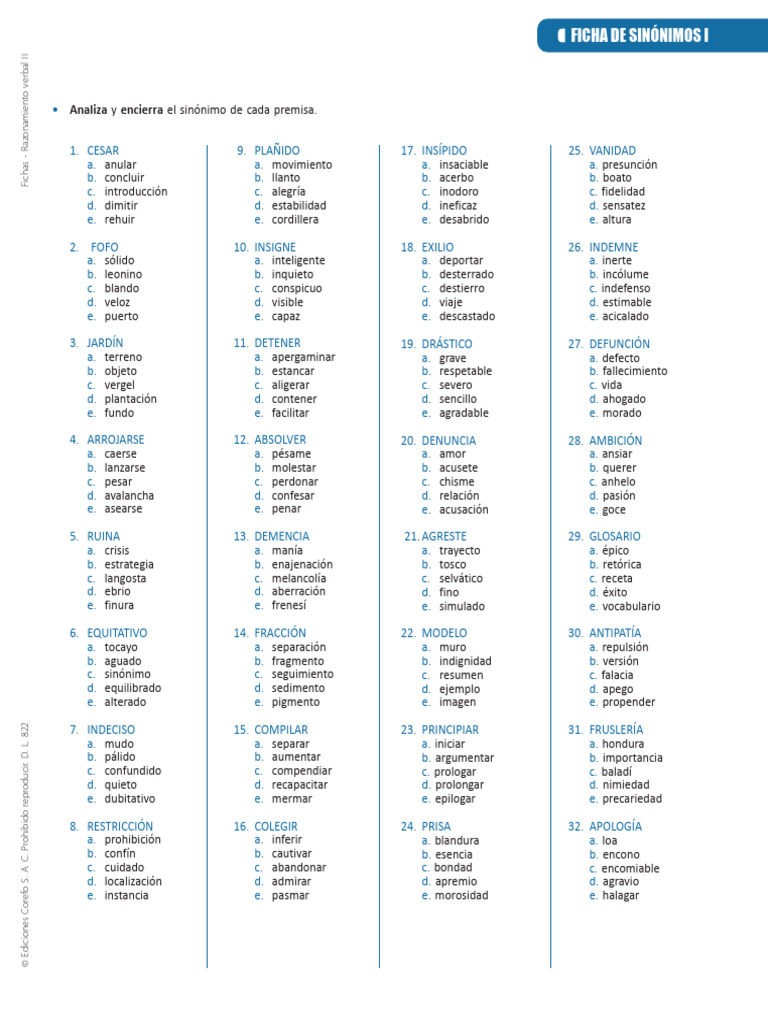 FA - Sinónimos | PDF