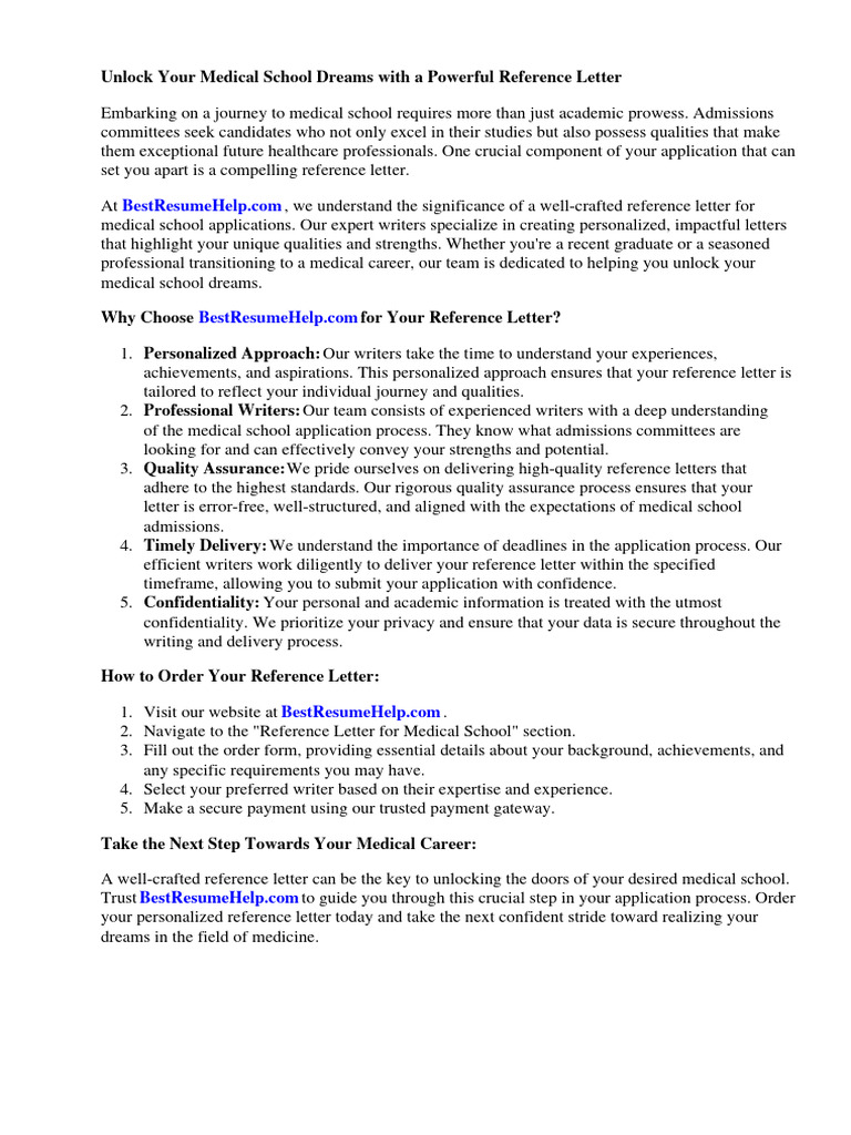 Reference Letter Medical School | PDF | Medical School | Health Care