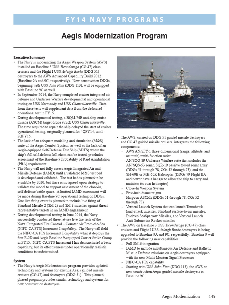 2014 AEGIS Modernisation Programs | PDF | Ships | Naval Warfare