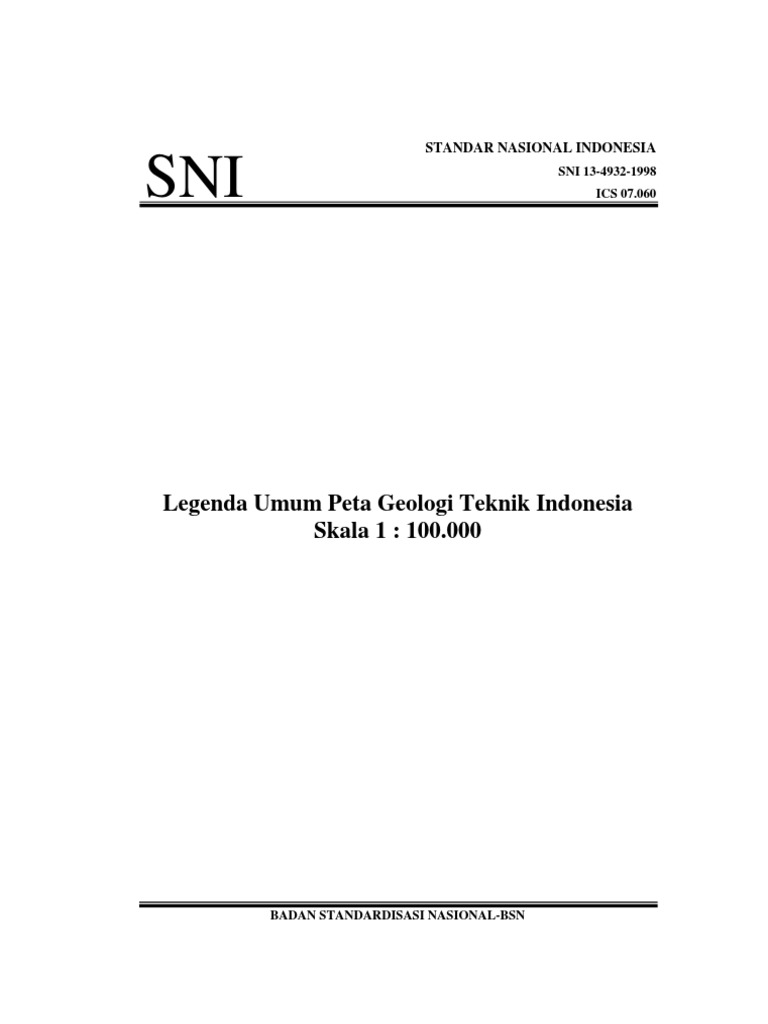 SNI Peta Geologi Teknik | PDF