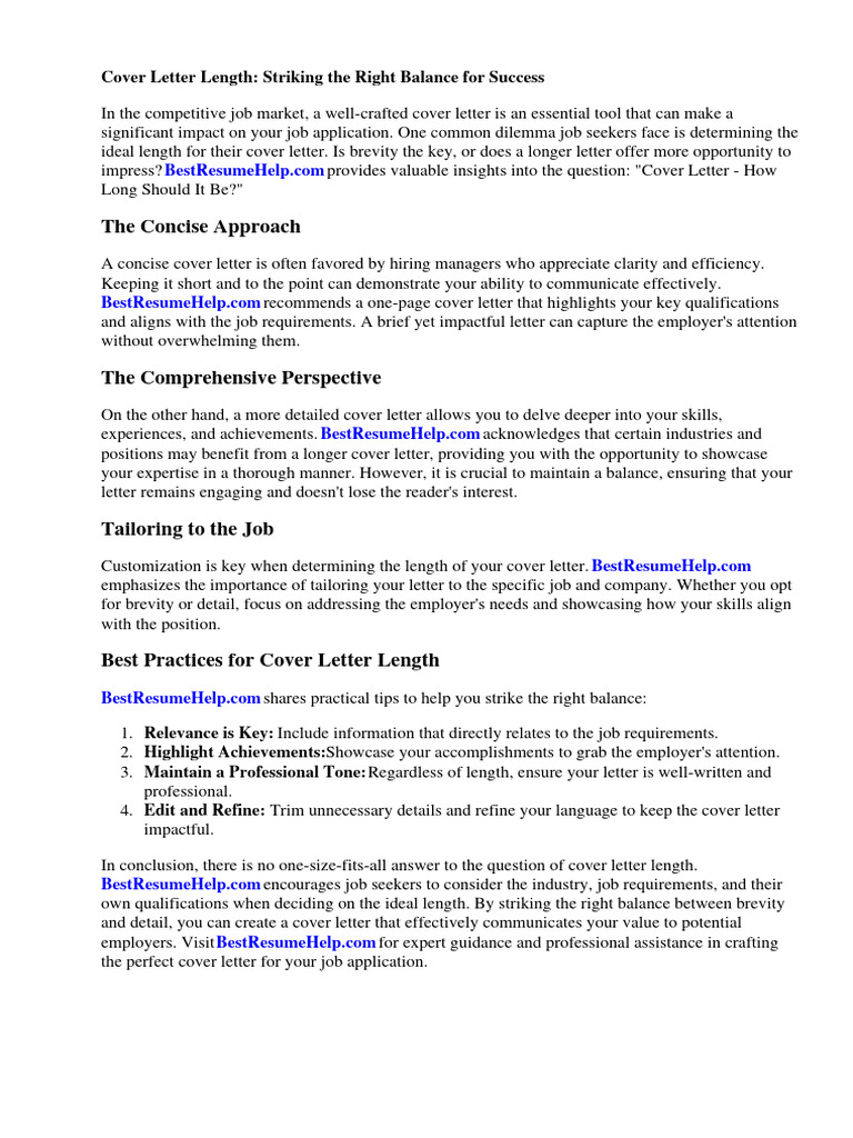 Cover Letter How Long Should It Be | PDF | Résumé | Recruitment