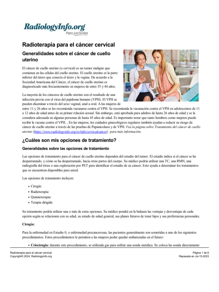 cervical-cancer-therapy | PDF | Terapia de radiación | Cáncer