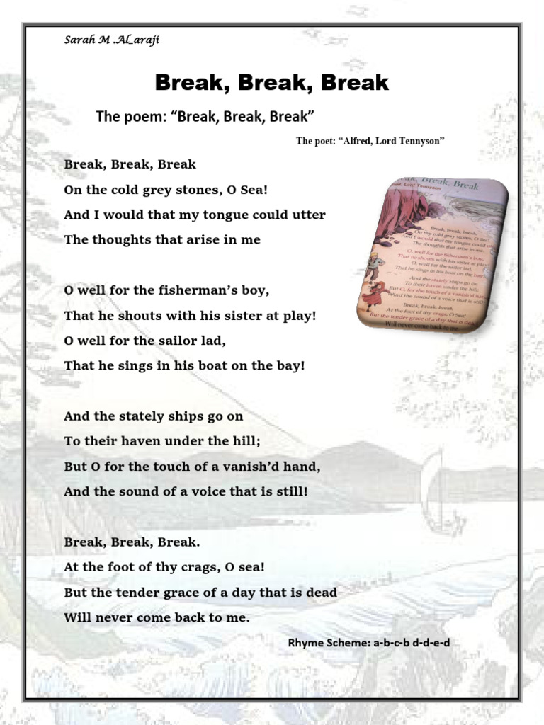 Break, Break, Break - Alfired, Lord Tennyson | PDF | Poems | Poetry