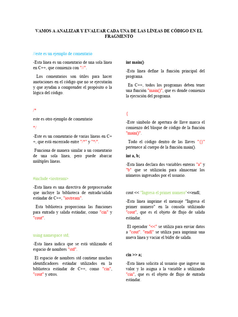 ANALISIS DE CÓDIGOS | PDF | C ++ | Tecnologías de la información