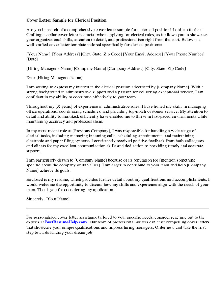 Clerical Position Cover Letter Sample | PDF | Résumé | Http Cookie