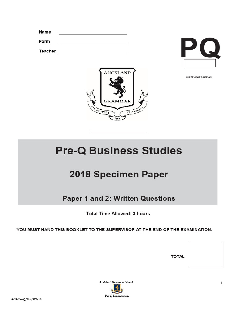 Sample PRE-Q Examination Paper 2018 | PDF | Demand | Coffeehouse
