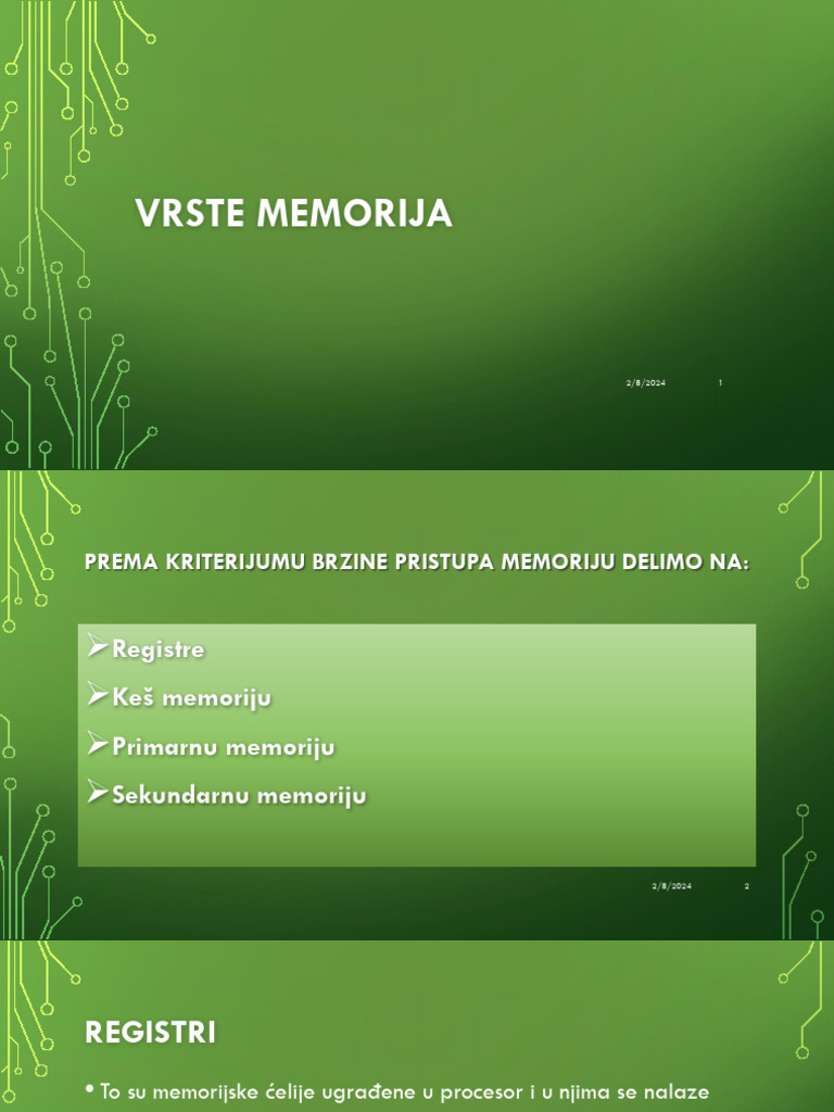 Vrste Memorija | PDF