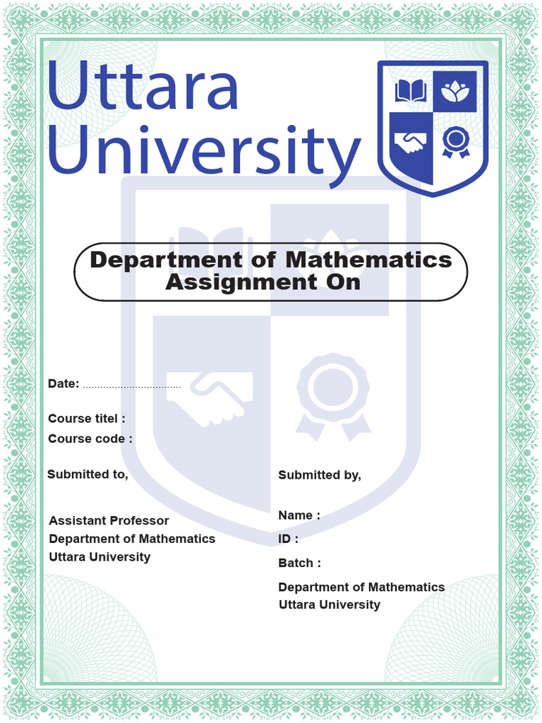 Uttara University Assignment Cover Page (Assistant Professor) | PDF