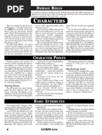GURPS - Character Creation Cheat Sheet | PDF