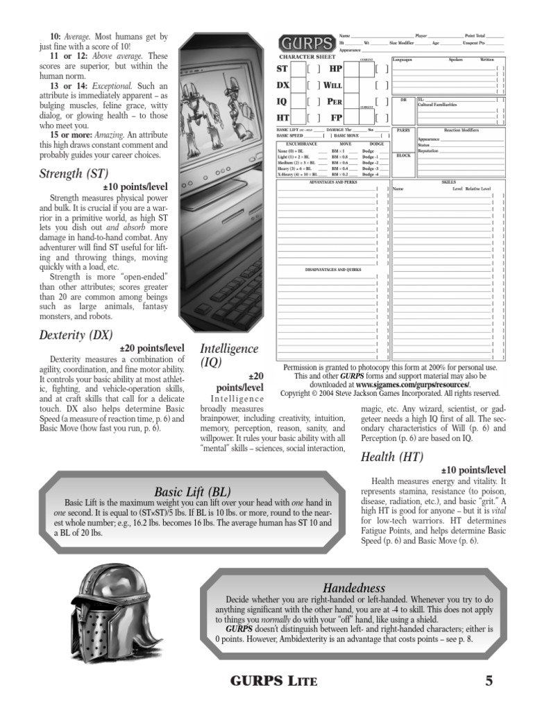 GURPS 4e - Lite-5 | PDF | Handedness | Cognition