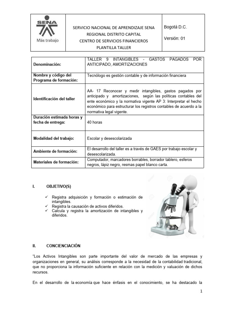 Taller sobre Intangibles y Amortizaciones | PDF | Activo intangible ...
