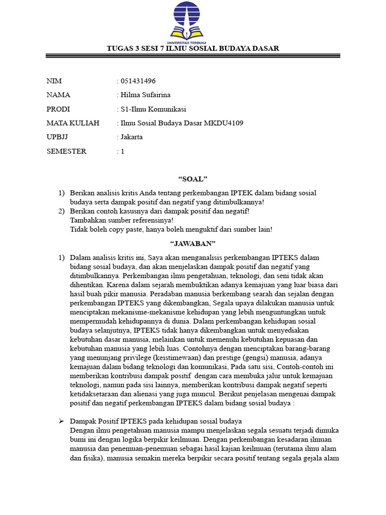 Tugas 3 Sesi 7 - Isbd | PDF