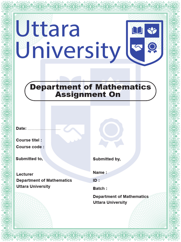 Uttara University Assignment Cover Page (Lecturer) | PDF