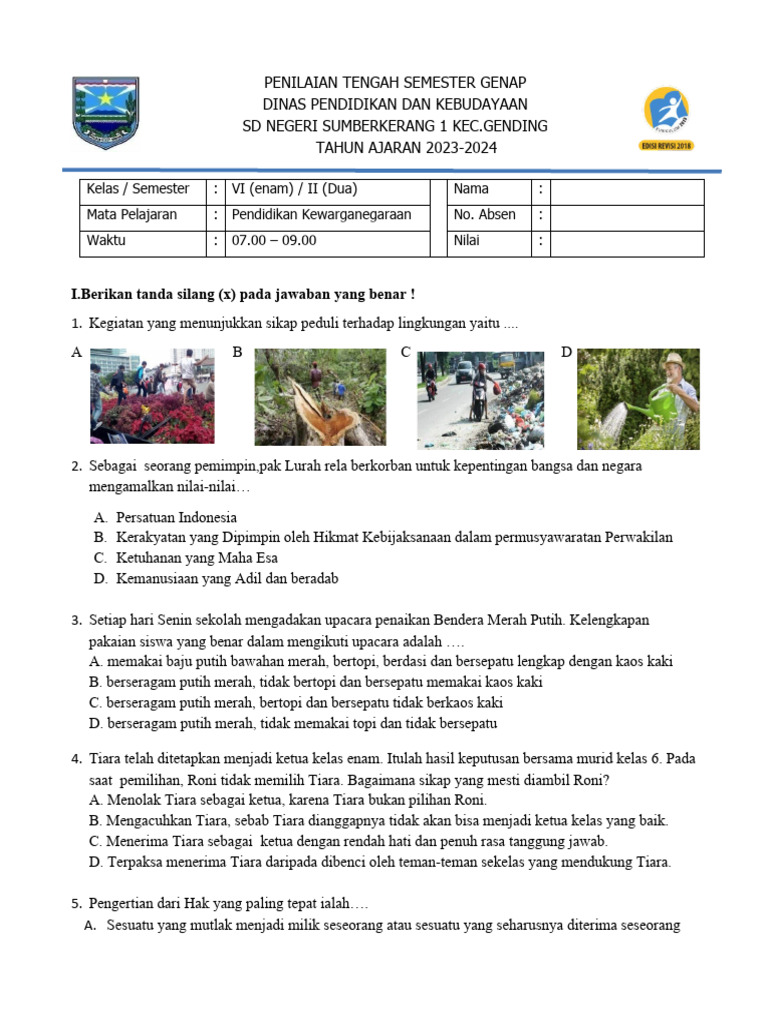 PTS PPKN 2024 KLS 6 | PDF