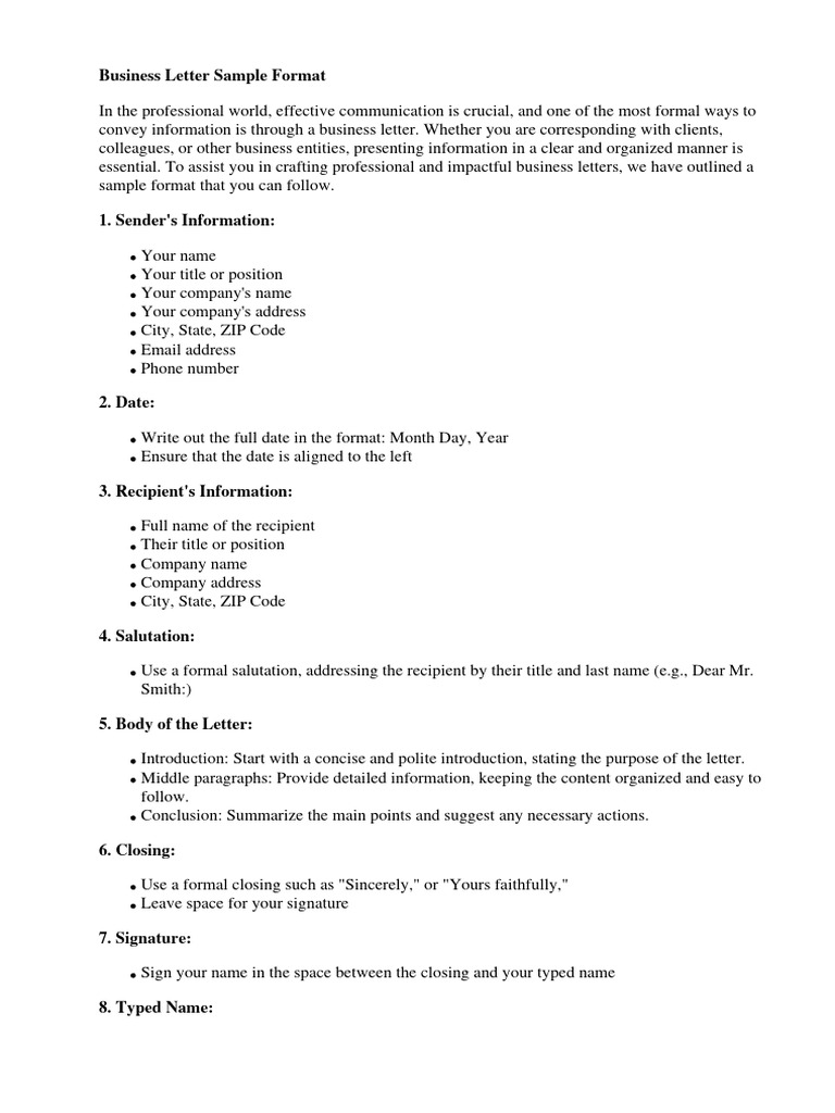 Business Letter Sample Format Ppt | PDF | Information | Business