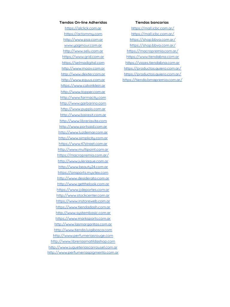 Comercios adheridos | PDF