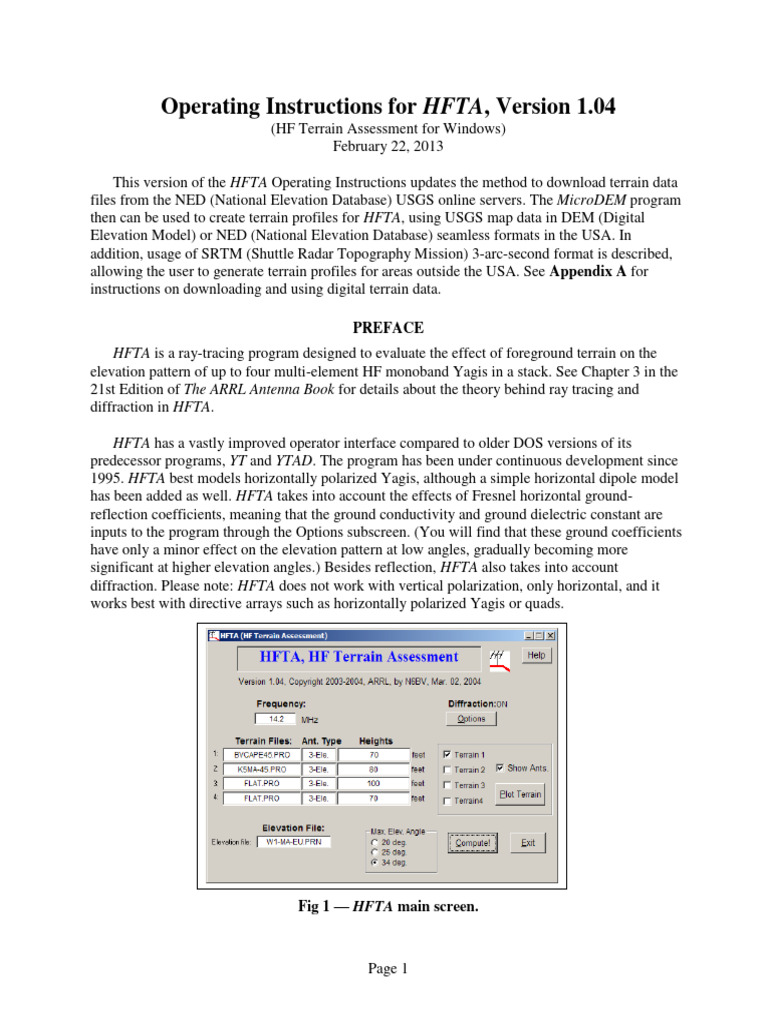 HFTA Operating Instructions Overview | PDF | Topography | Antenna (Radio)