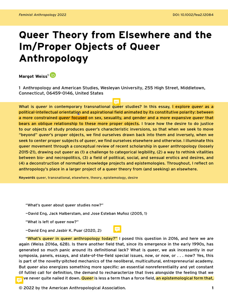 Queer Theory From Elsewhere and The Im-Proper Objects of Queer ...