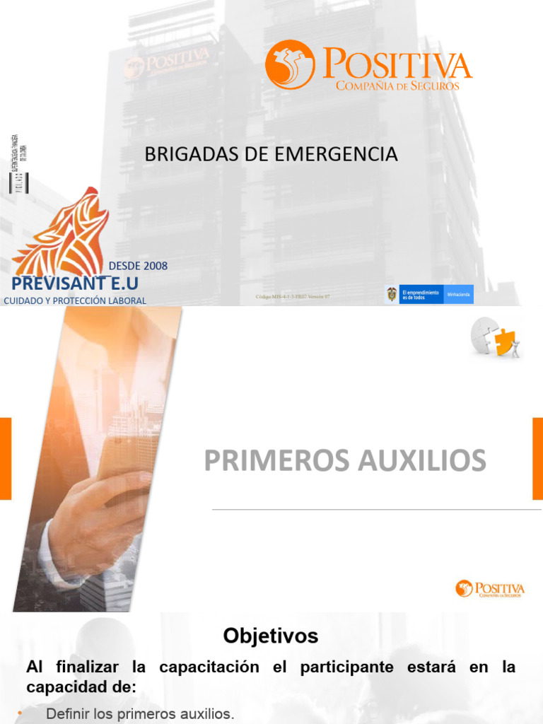 PREVISANT ARL POSITIVA PRIMEROS AUXILIOS | PDF | Reanimación cardiopulmonar | Emergencias Médicas