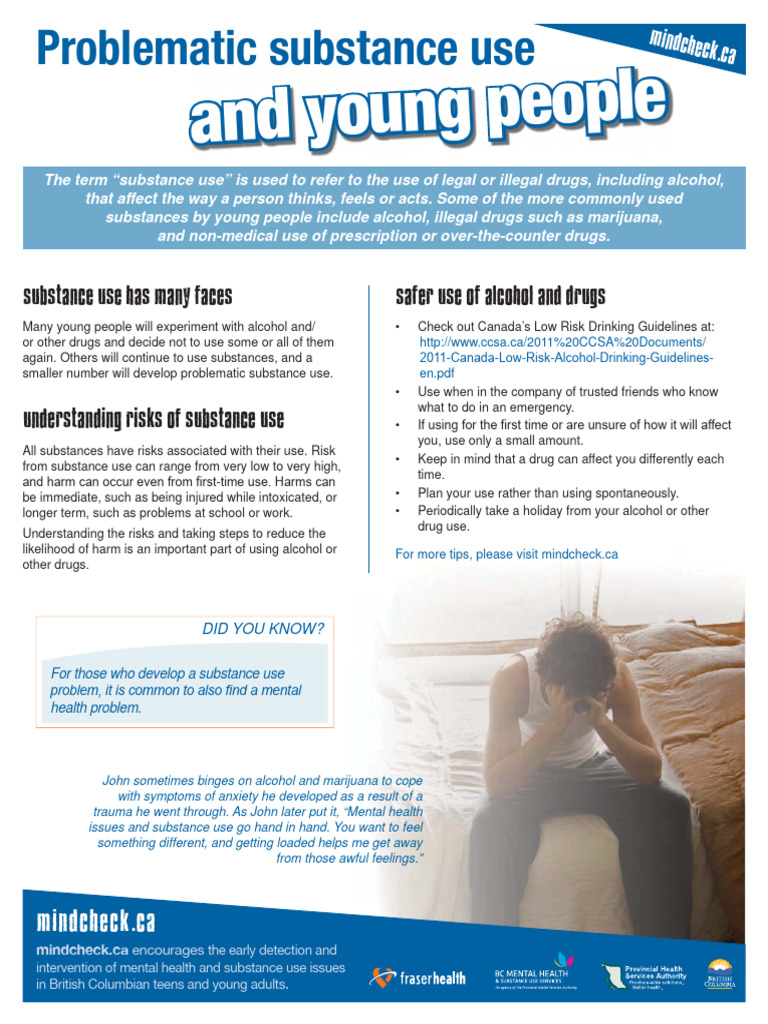 Factsheet-SubstanceUs. WWW - Mindcheck.ca | PDF | Substance Abuse ...