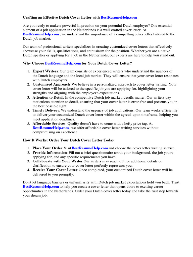 Cover Letter in Dutch | PDF