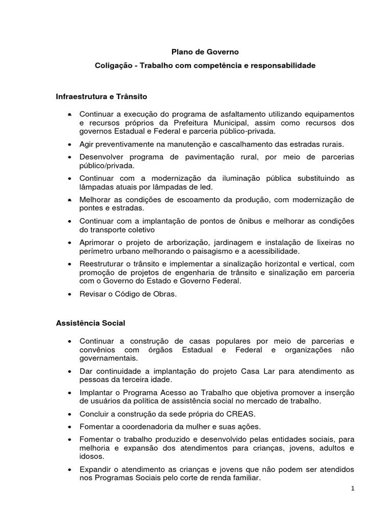 Plano de Governo Jeferson 2021-2024 | PDF | Desenvolvimento profissional | Desperdício
