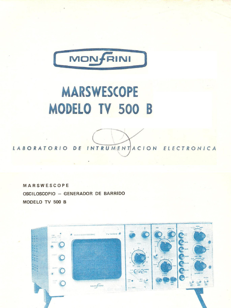 Monfrini Marwescope TV 500 B - Manual de Servicio | PDF