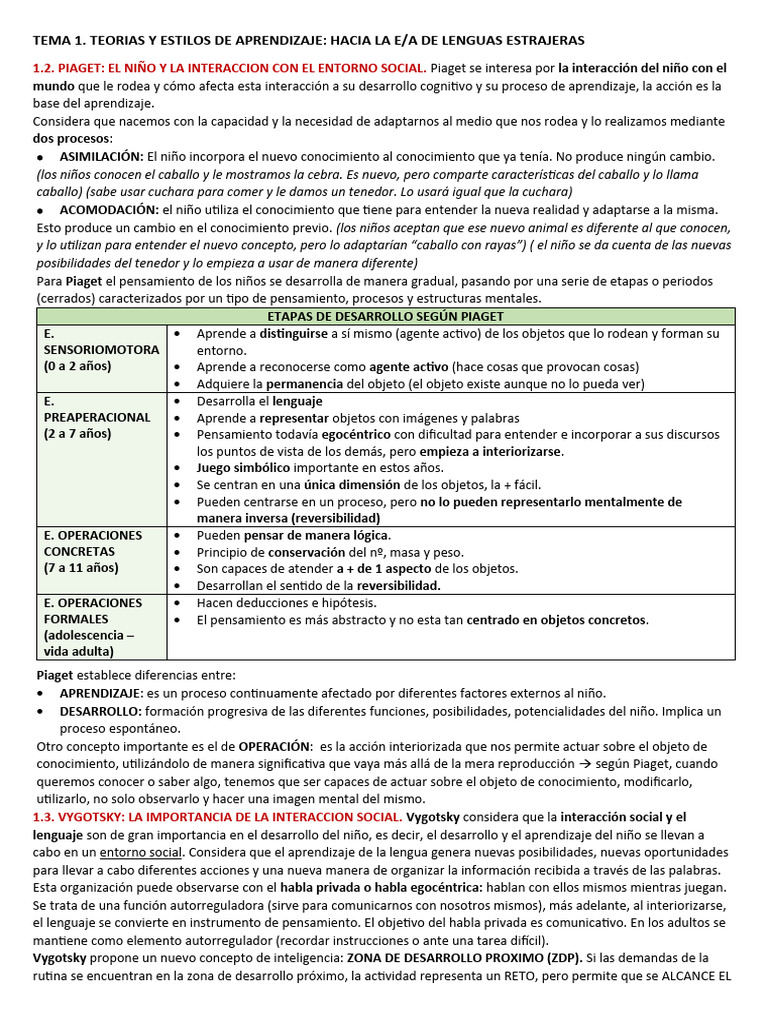 Resumen Mio | PDF | Aprendizaje | Segundo lenguaje