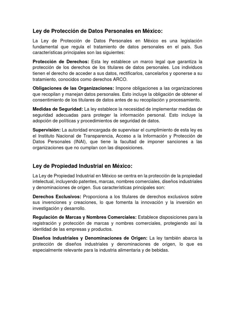 Protección de Datos y Leyes en México | PDF | Itil | Cobit