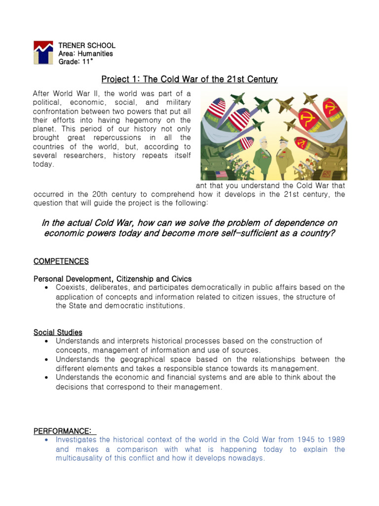 PROJECT_1_GUIDELINE_NEW_COLD_WAR_21ST_CENTURY | PDF | Cold War | Space