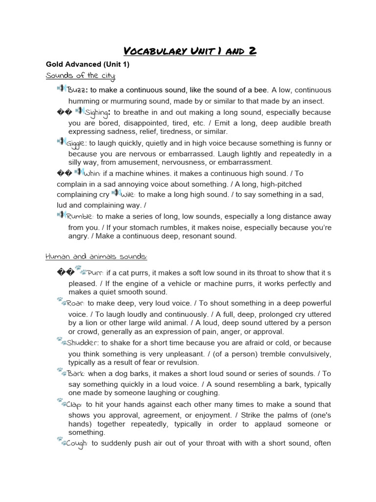 Vocabulary Unit 1, 2 and 3 | PDF | Conversation | Adolescence
