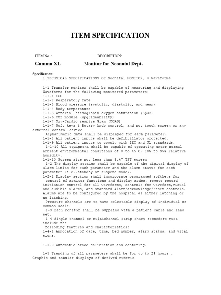Neonatal Gamma XL | PDF | Monitoring (Medicine) | Breathing