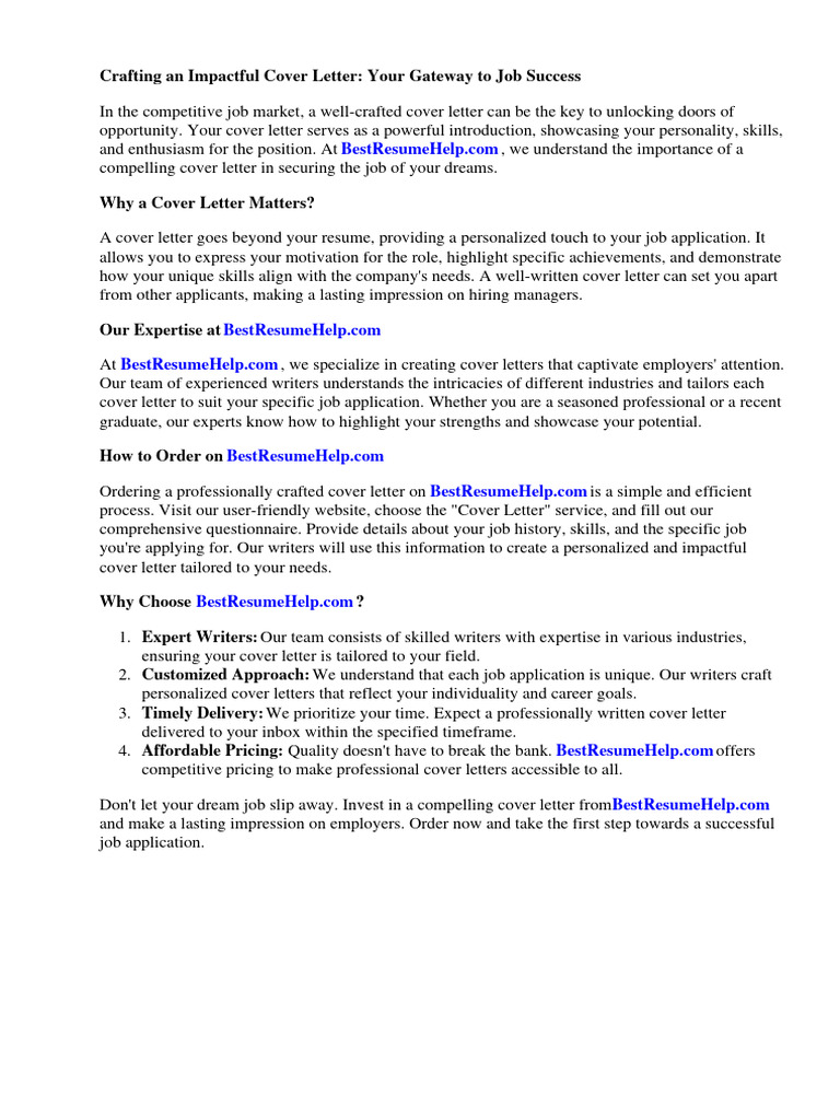 Crafting Your Job Application Cover Letter | PDF | Résumé | Employment